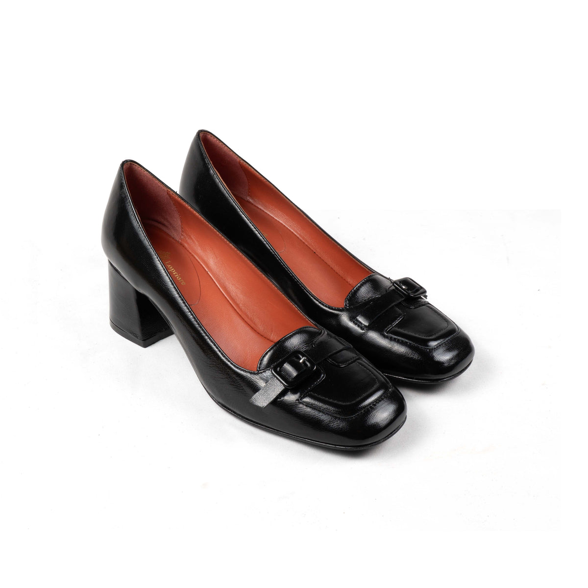 Alitza Block-Heel Patent Pump | Michele Lopriore
